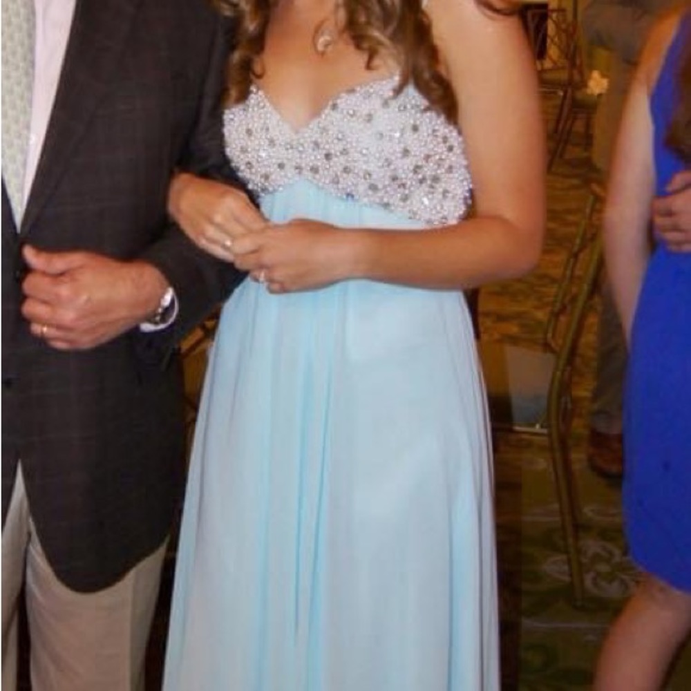 Light Blue/Green Prom Dress With Beaded Pearl And Jew… - Gem